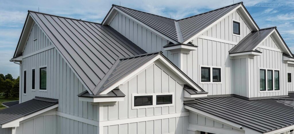 SentriClad Metal: Slate Gray & Andrews Roofing’s Rapid Rain 56X Gutter ...