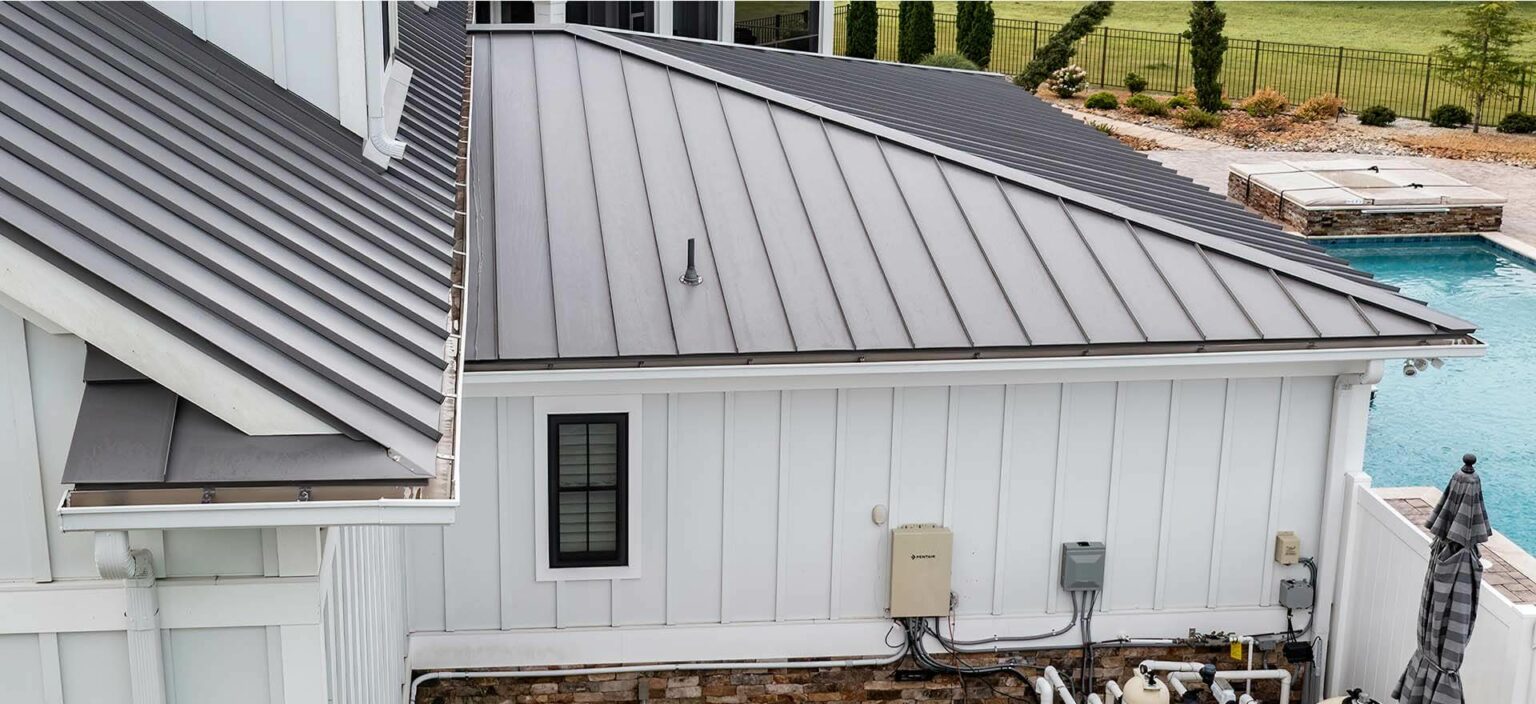 SentriClad Metal: Slate Gray & Andrews Roofing’s Rapid Rain 56X Gutter ...