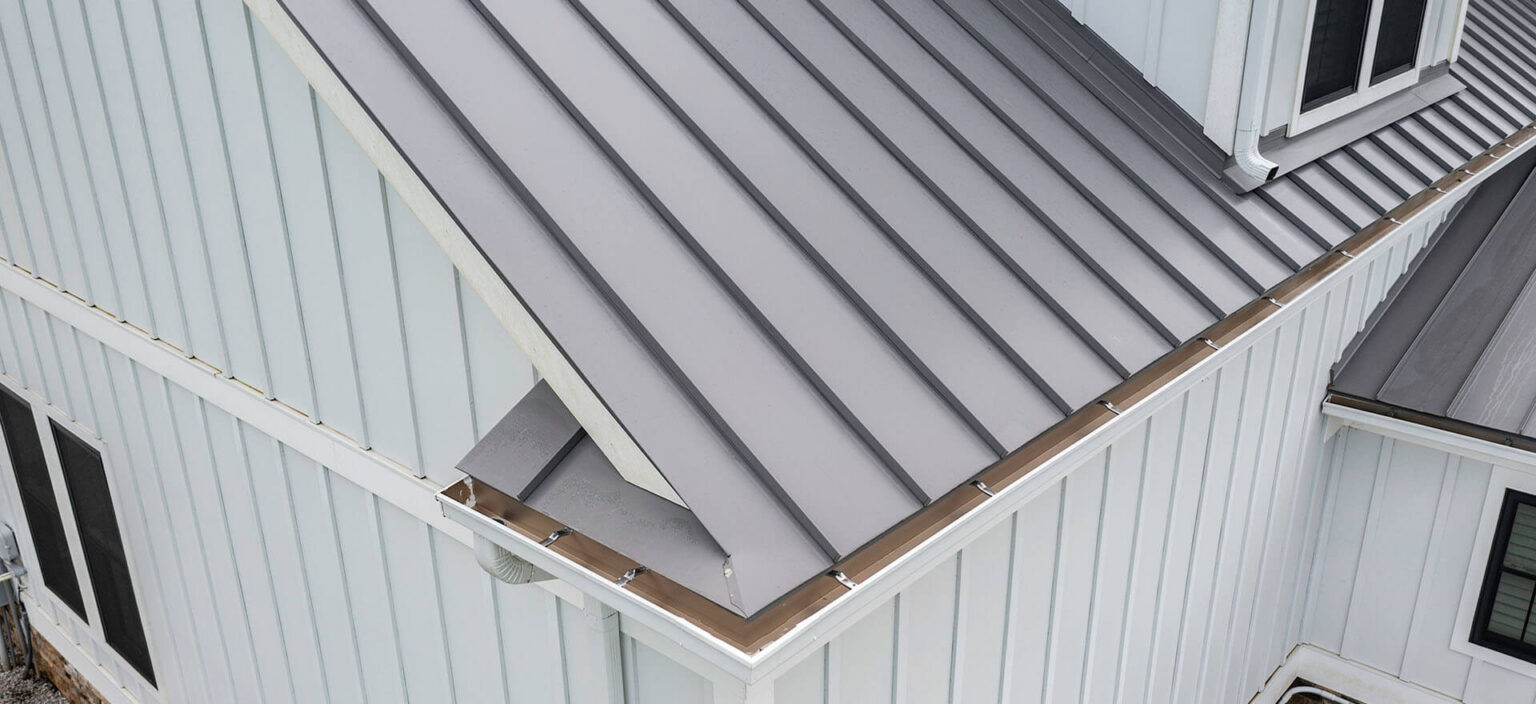SentriClad Metal: Slate Gray & Andrews Roofing’s Rapid Rain 56X Gutter ...