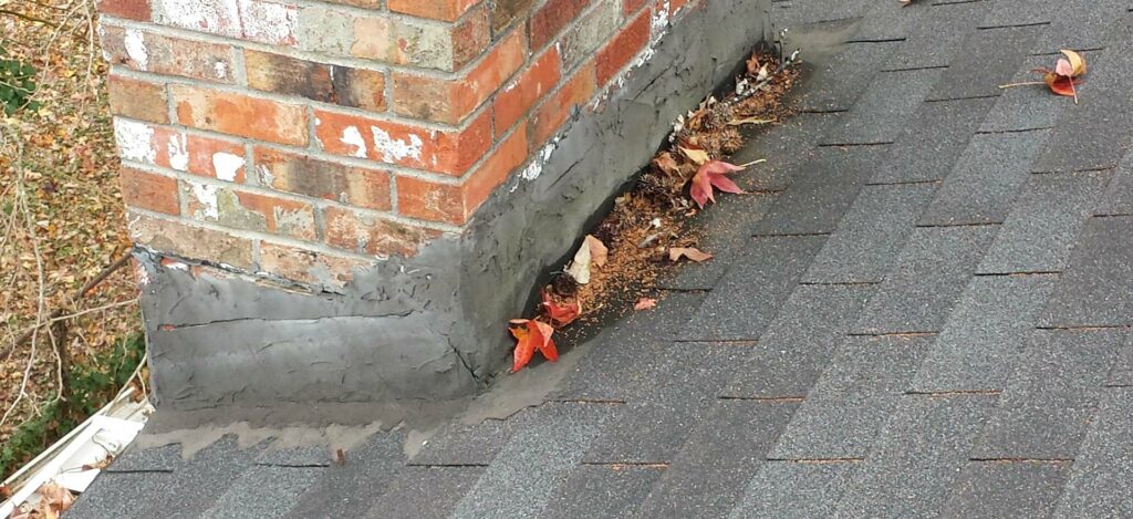 Chimney flashing_improper installation – Andrews Roofing